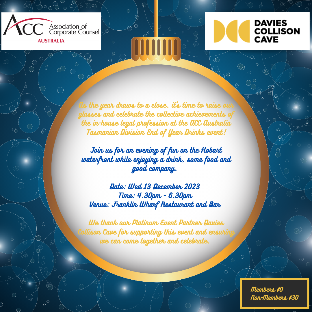 ACC Australia TAS: 2023 End-of-Year Drinks hosted by Davies Collison ...