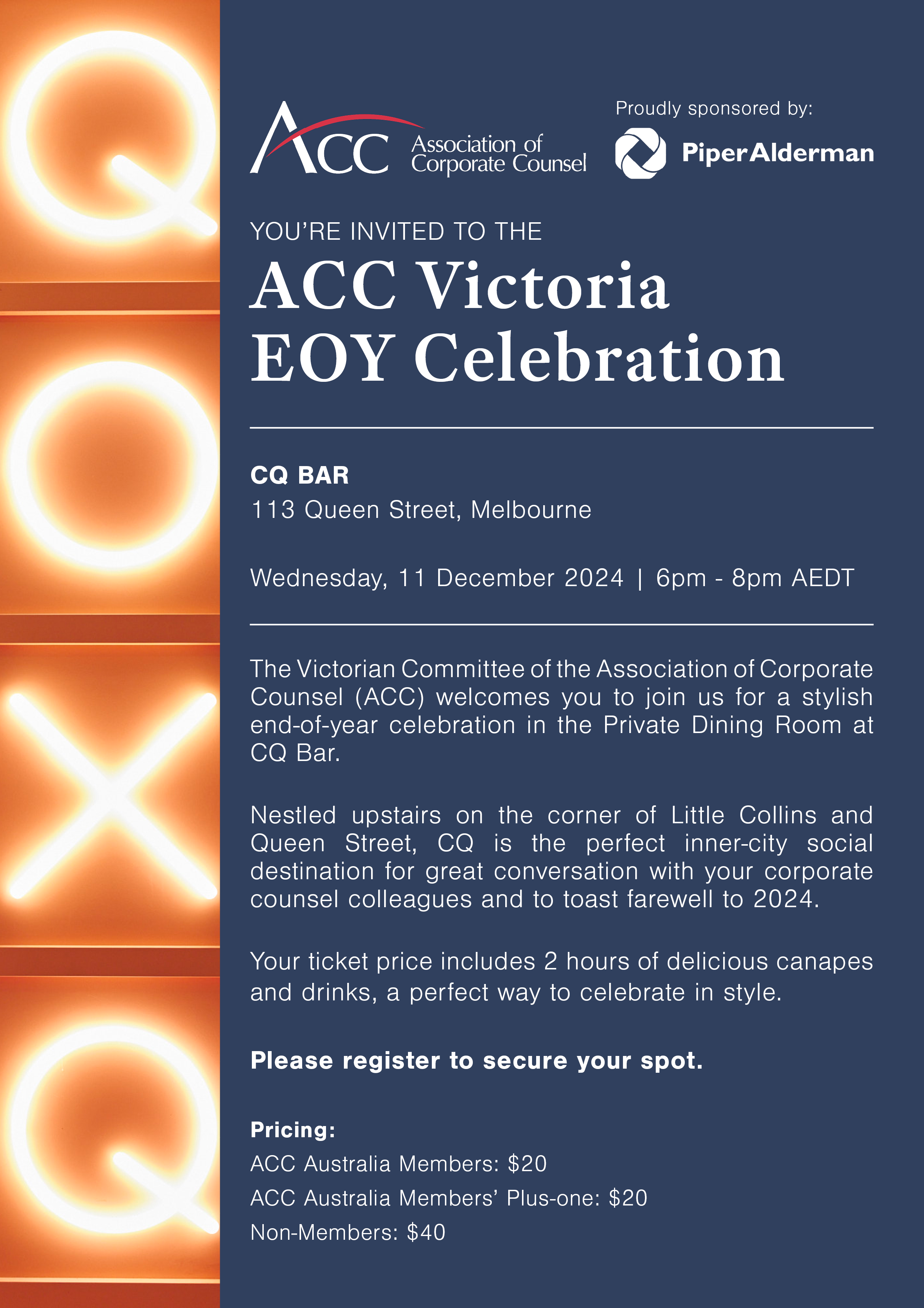 VIC End of Year Celebration, sponsored by Piper Alderman | Association ...